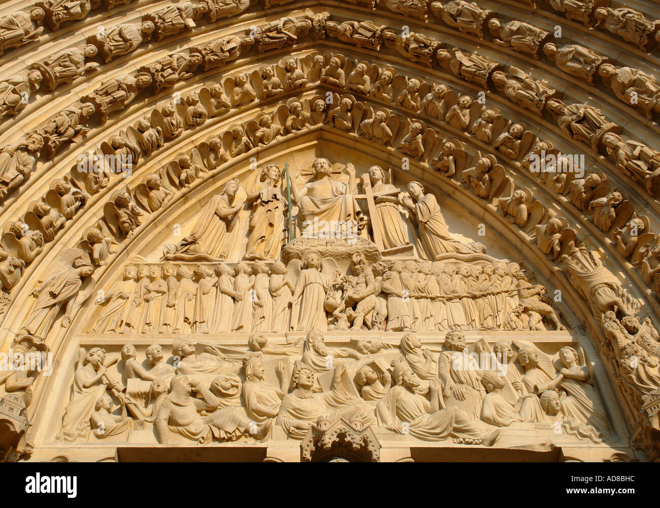 Detail of the main portal of the Notre Dame Cathedral (Amiens-Picardy ...