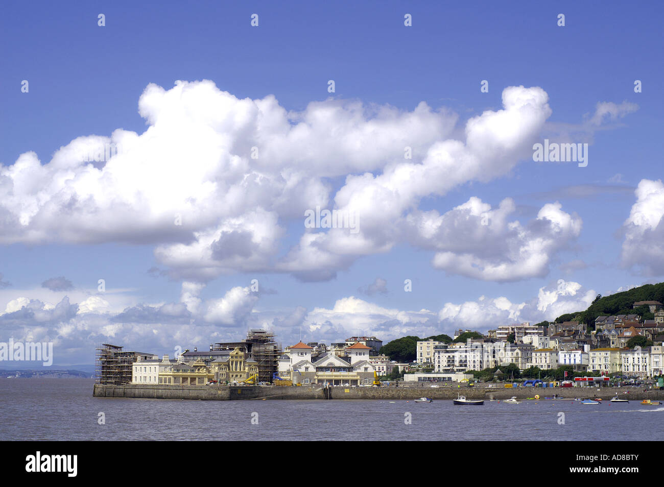 Weston Super Mare beach seafront buildings on hillside Stock Photo - Alamy