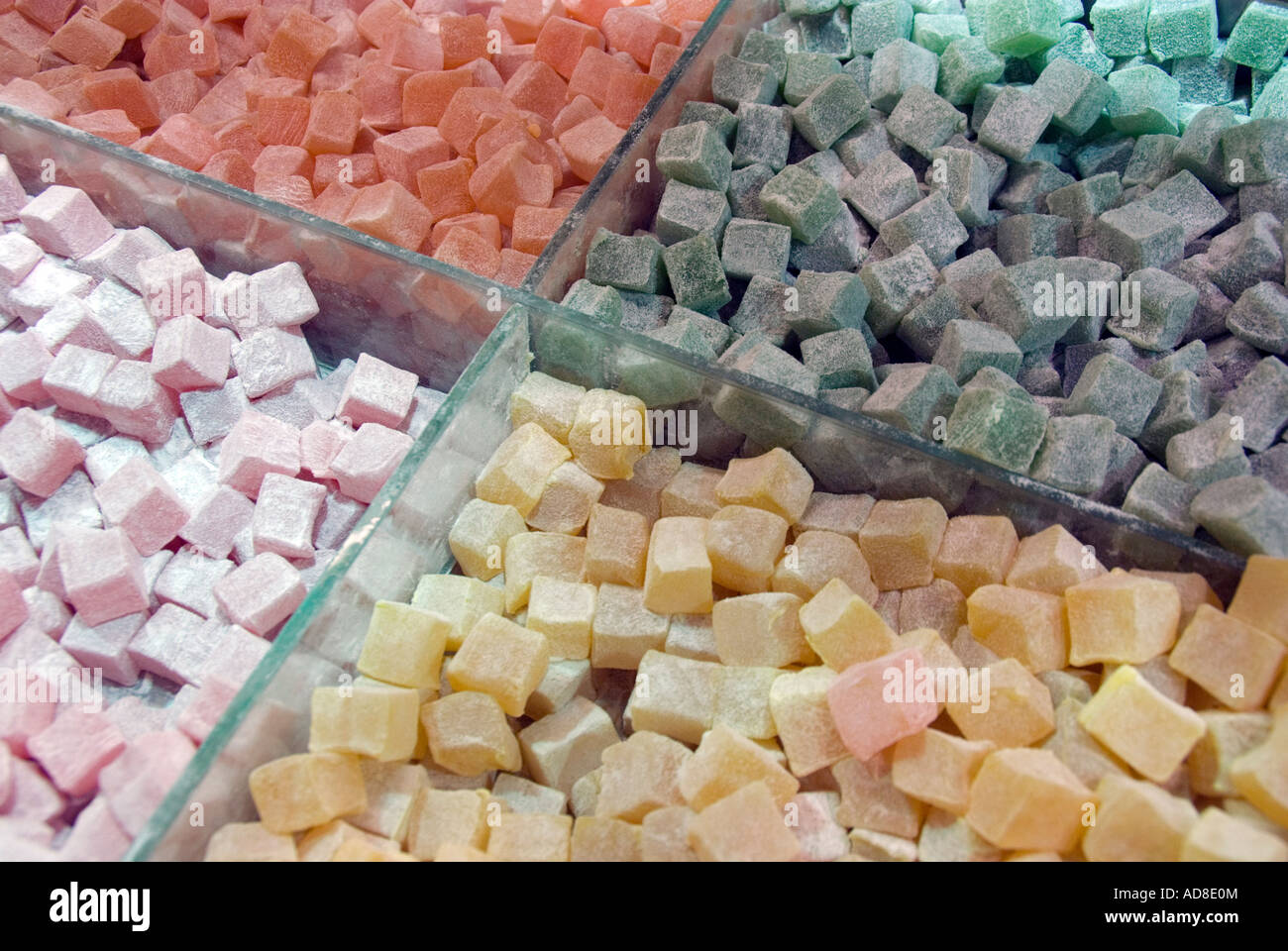 Turkish Delight candy, in Grand Bazaar, Istanbul Stock Photo - Alamy
