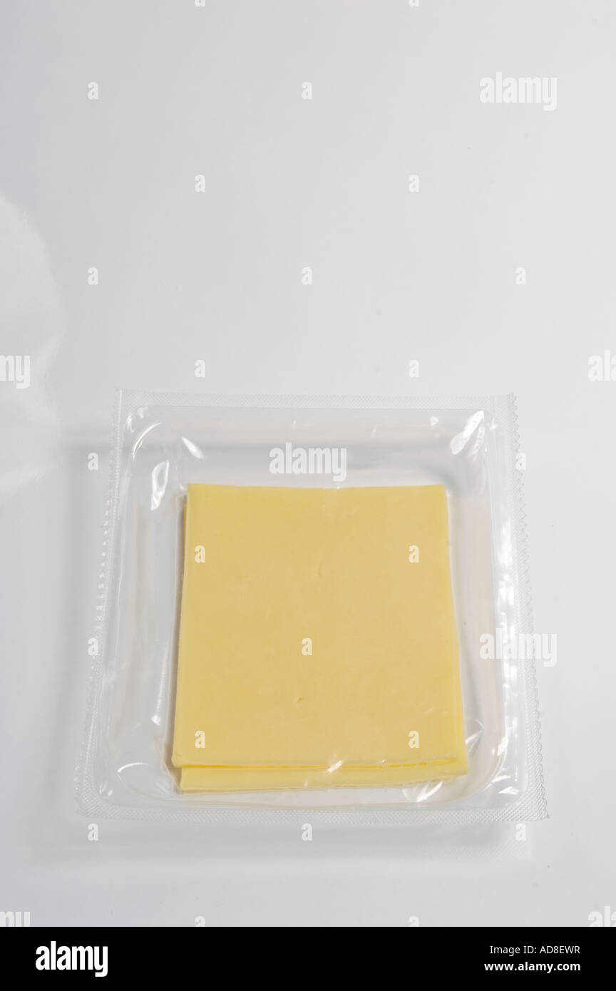 Plastic pack of processed cheese Stock Photo - Alamy