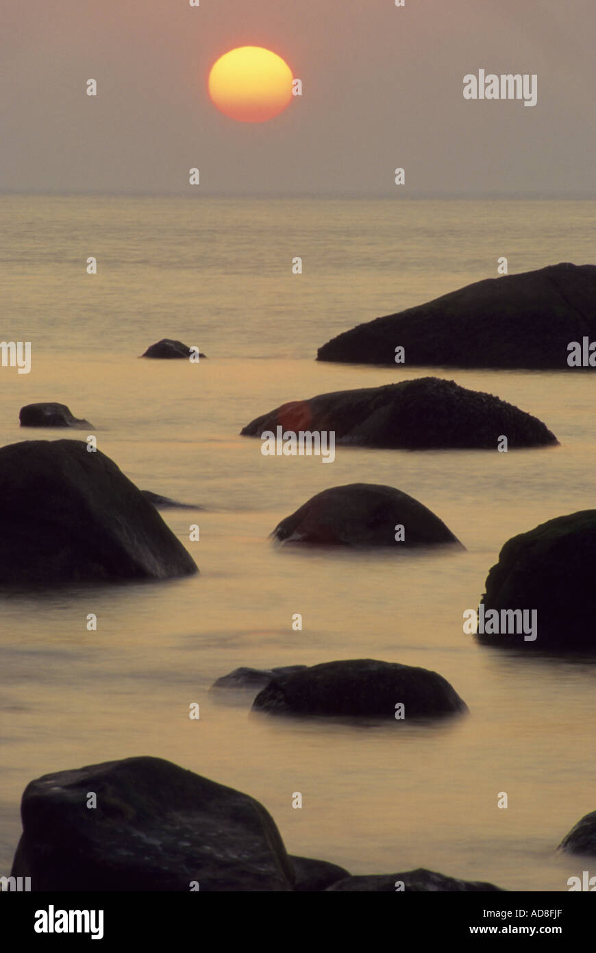 sunset on long island sound, New York Stock Photo - Alamy