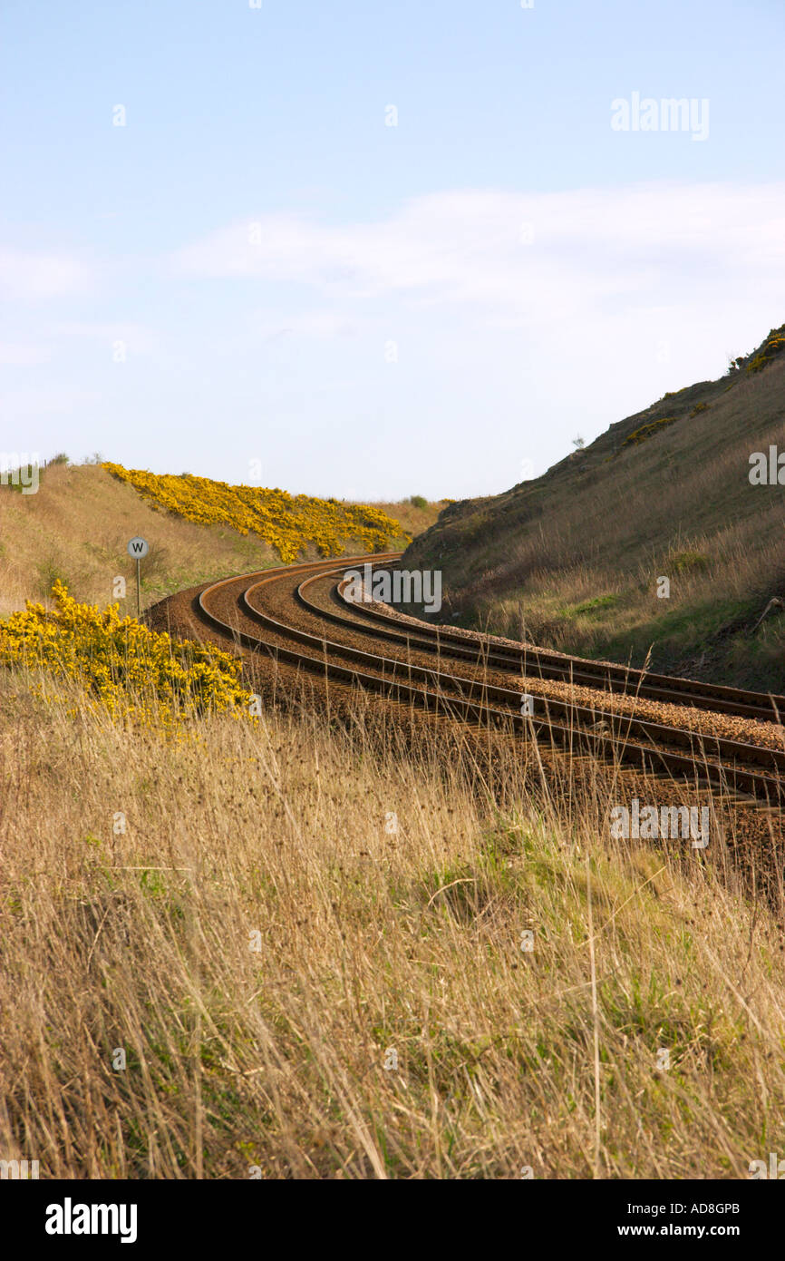 Railway tracks in the countryside, UK Stock Photo - Alamy