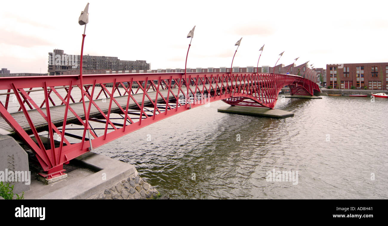 Contemporary steel bridge linking Sporenburg and Borneo Island ...