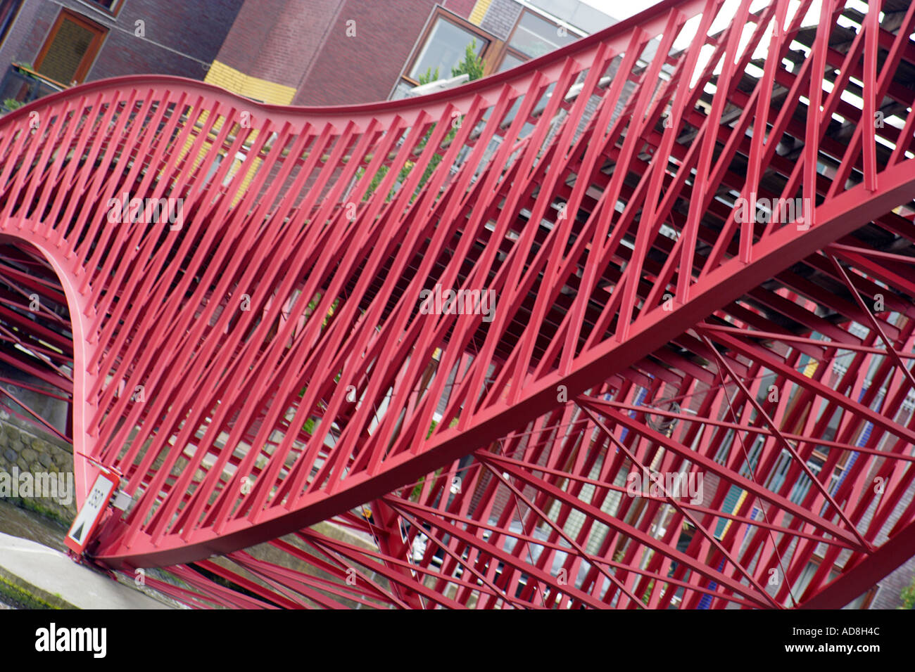 Contemporary steel bridge linking Sporenburg and Borneo Island ...