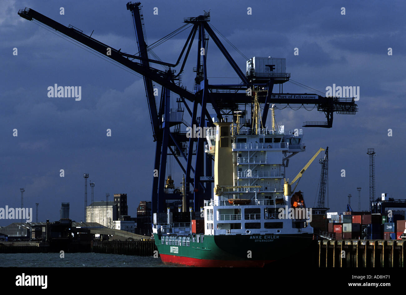Landguard container terminal at the Port of Felixstowe, Suffolk, UK ...