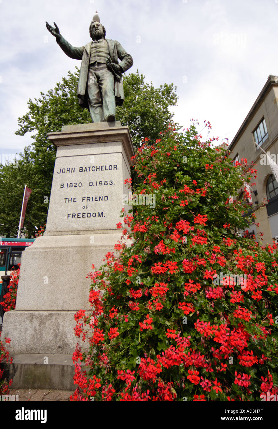 Statue of John Batchelor The Hayes Cardiff Wales Stock Photo - Alamy