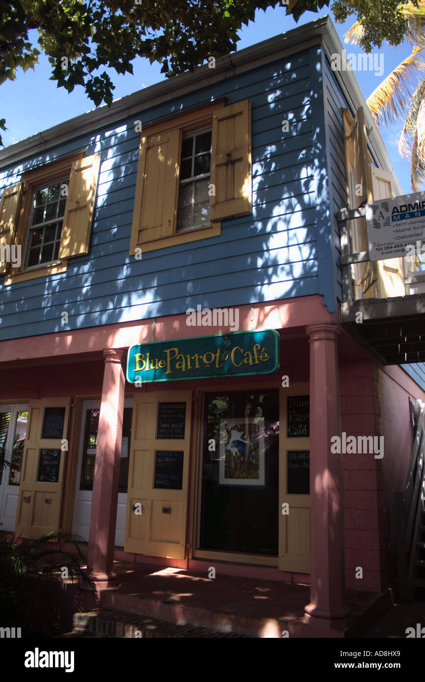 Entrance to Blue Parrot Cafe BVI Stock Photo - Alamy