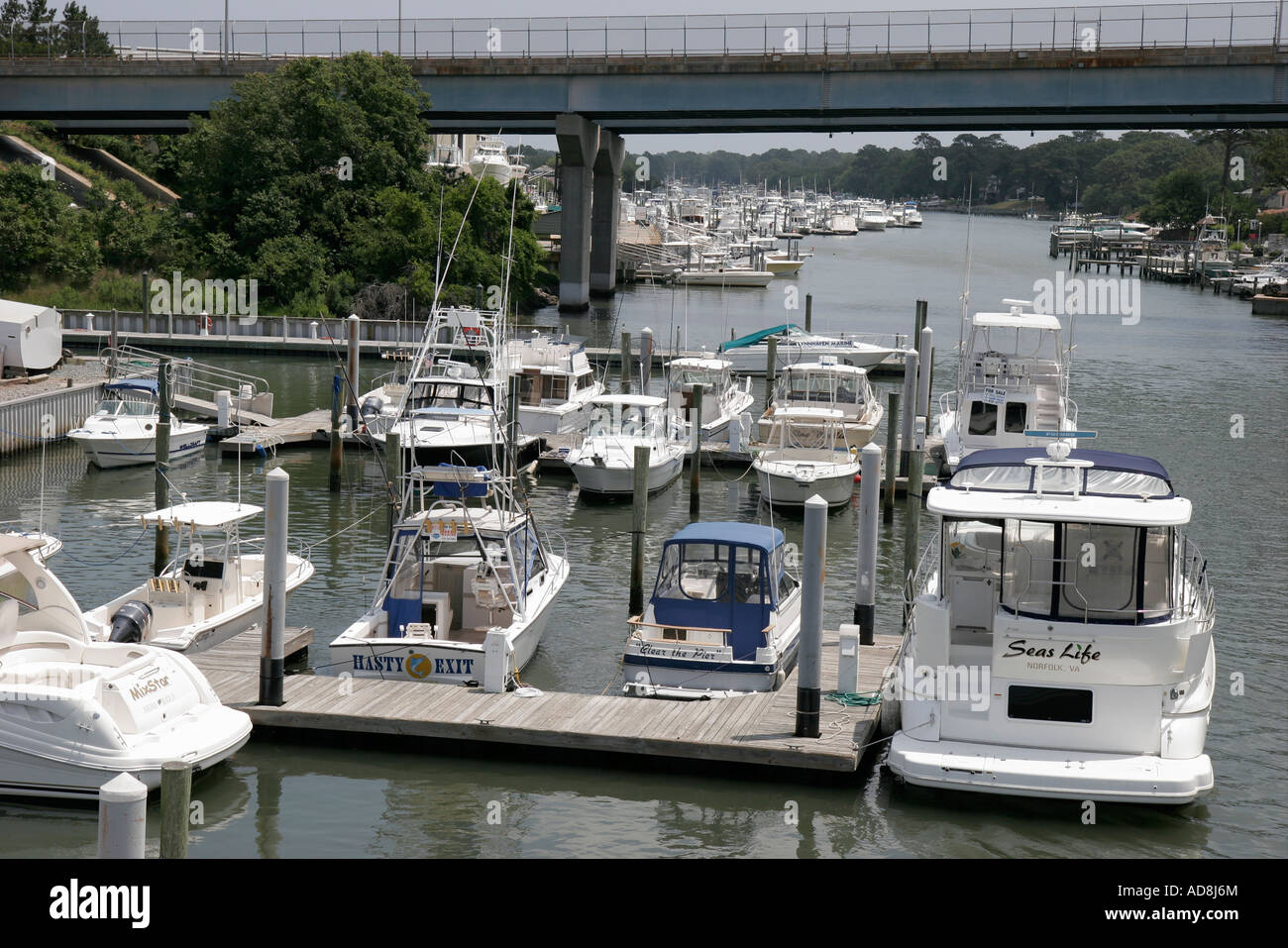 Virginia Beach,Long Creek water,Great Neck Bridge,marinas,boats,water ...