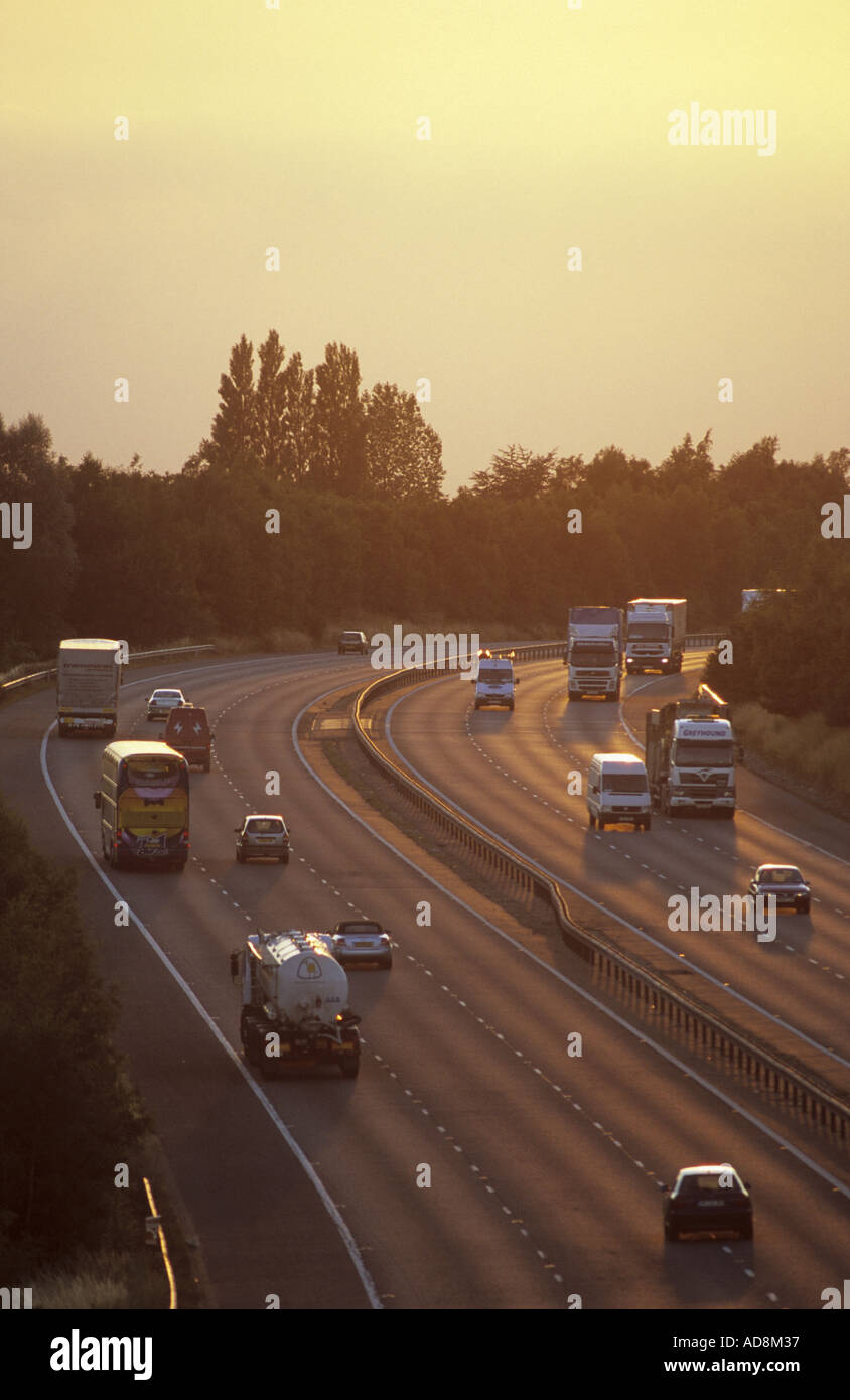 M40 motorway at sunset, Warwickshire, England, UK Stock Photo - Alamy