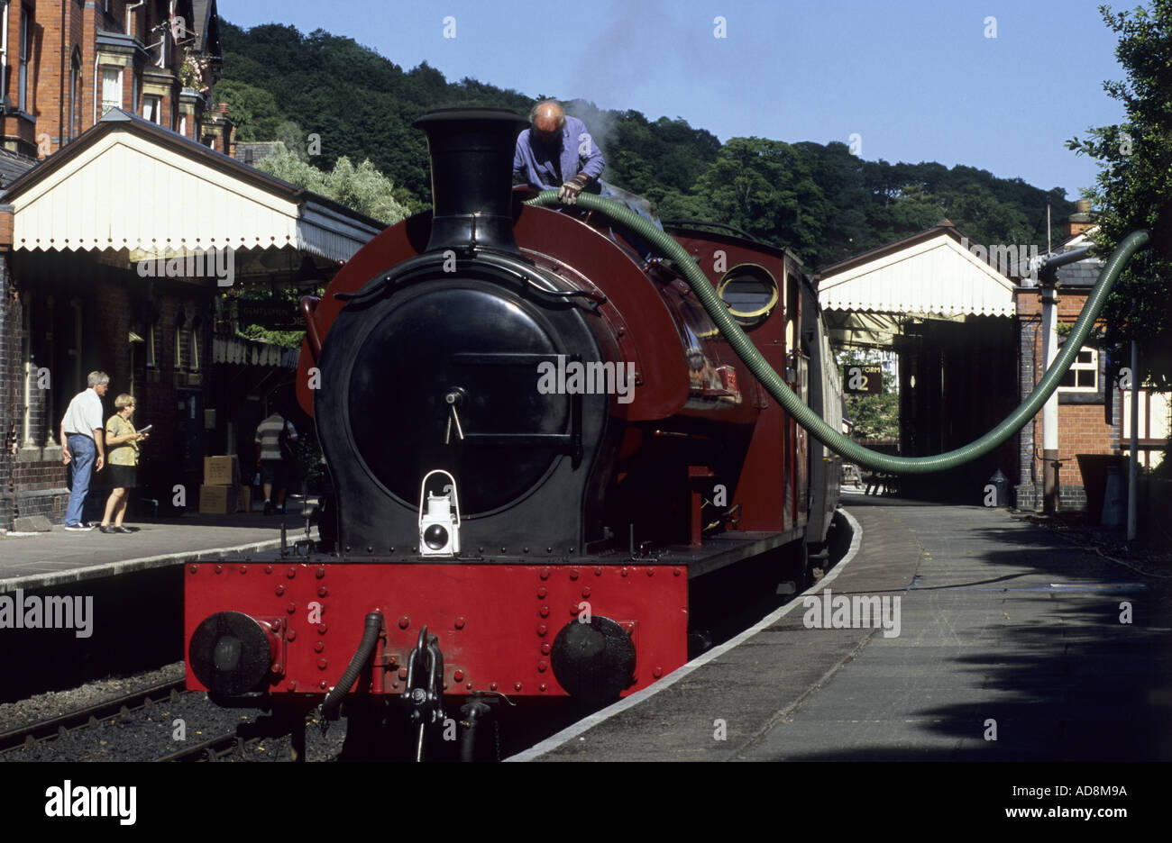 Steam locomotive "Jessie" at Llangollen station, Denbighshire, Wales ...