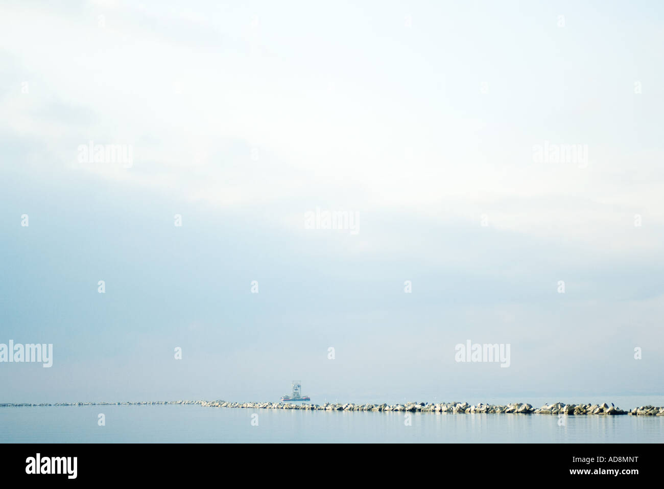 Breakwater on lake Stock Photo - Alamy