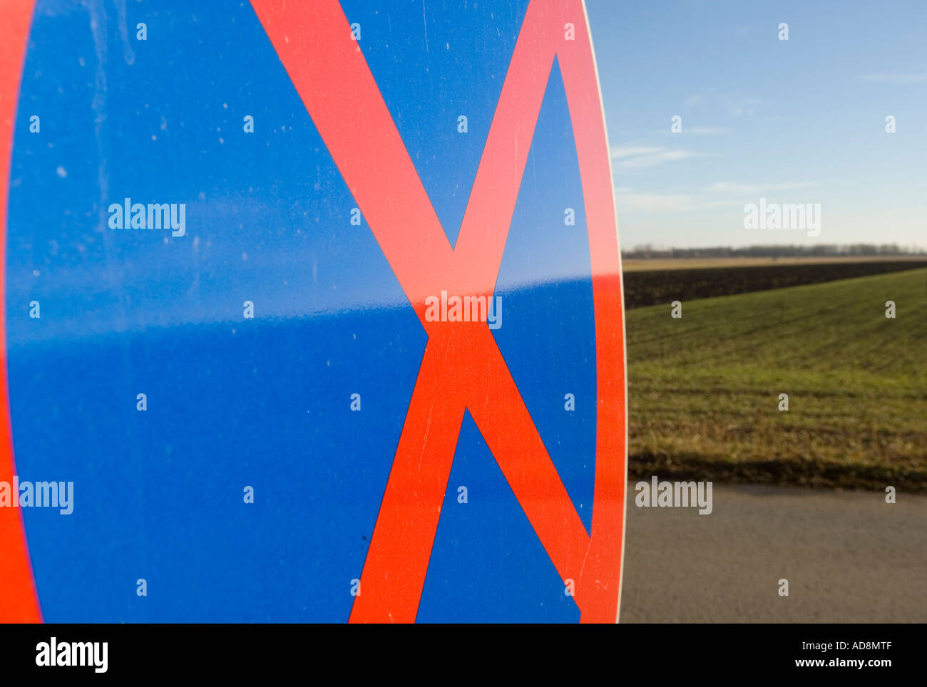 road sign with stopping restriction Stock Photo - Alamy