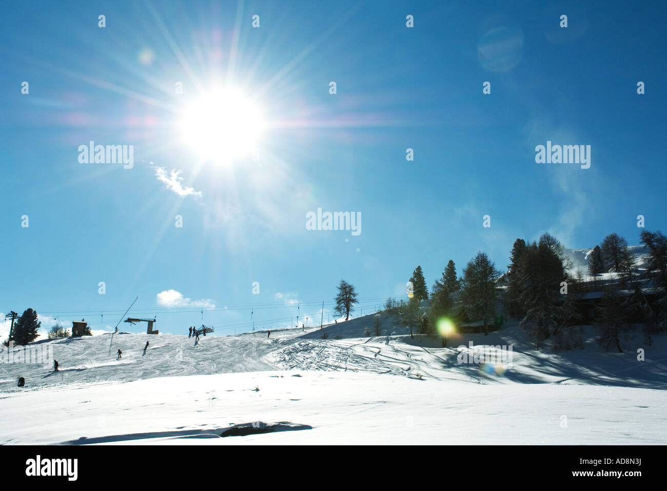 Switzerland, ski slope Stock Photo - Alamy
