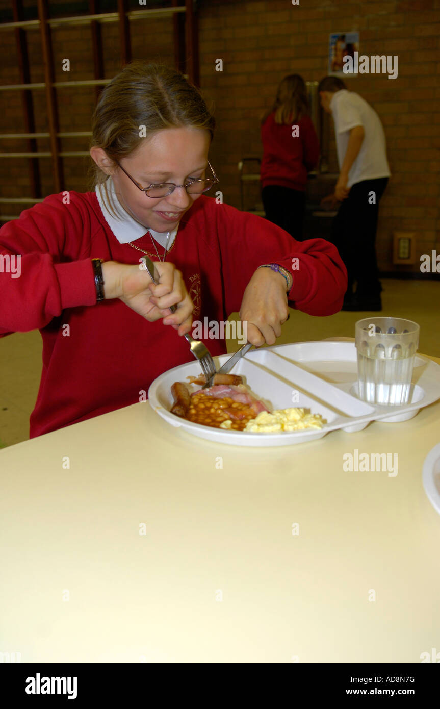 year six student school breakfast pupils kids children girls female eat ...