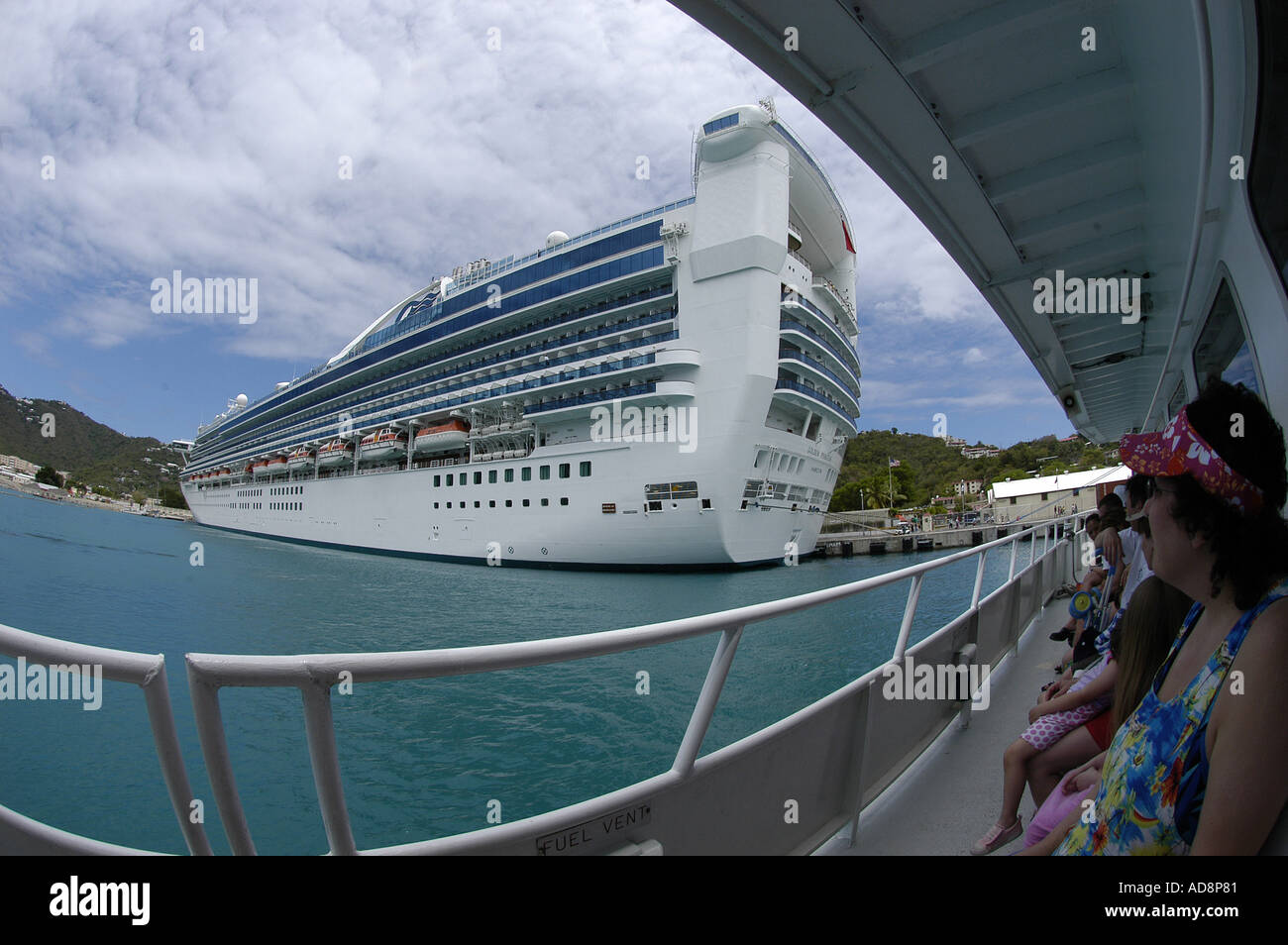 Cruise ship at dock Havensight harbor Saint Thomas US Virgin Islands ...