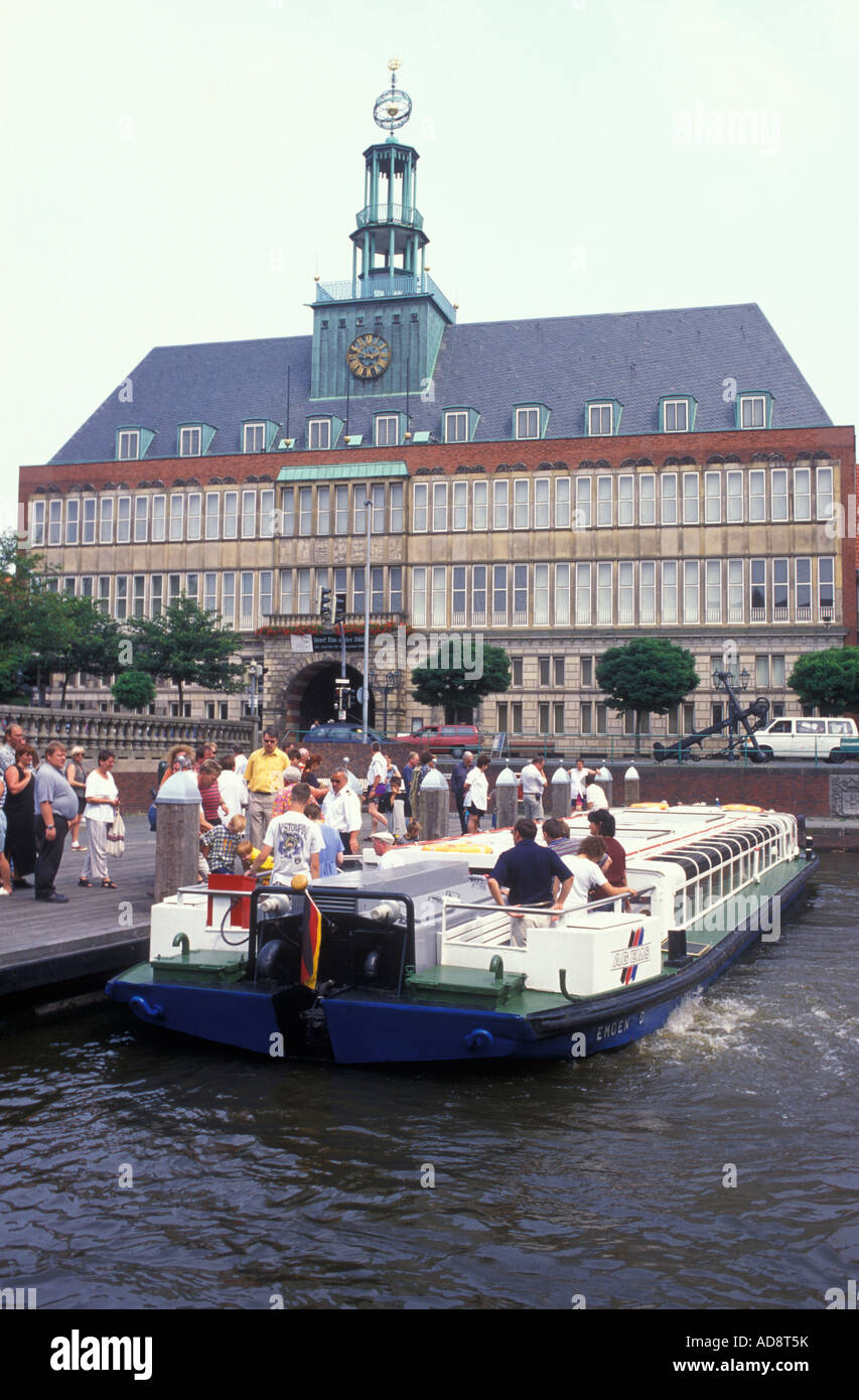 Excursion ship at the harbour in Emden North Sea Coast Lower Saxony ...