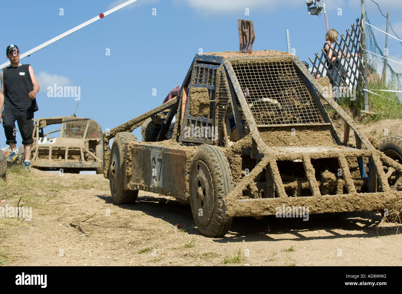 gymkhana car crash race, dirty racing car Stock Photo - Alamy