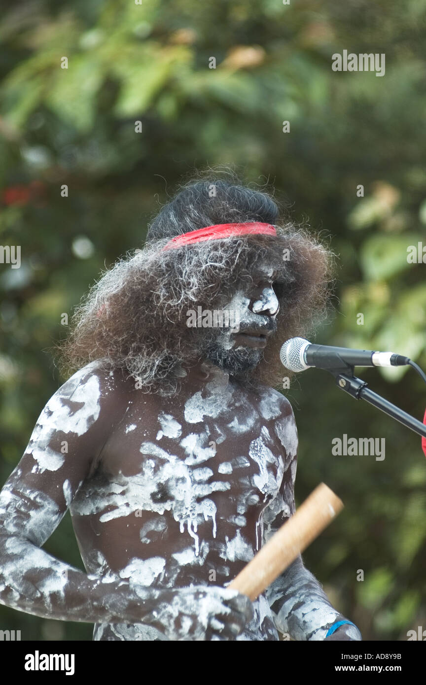 aboriginal dancer first persons festival queensland Australia Stock ...