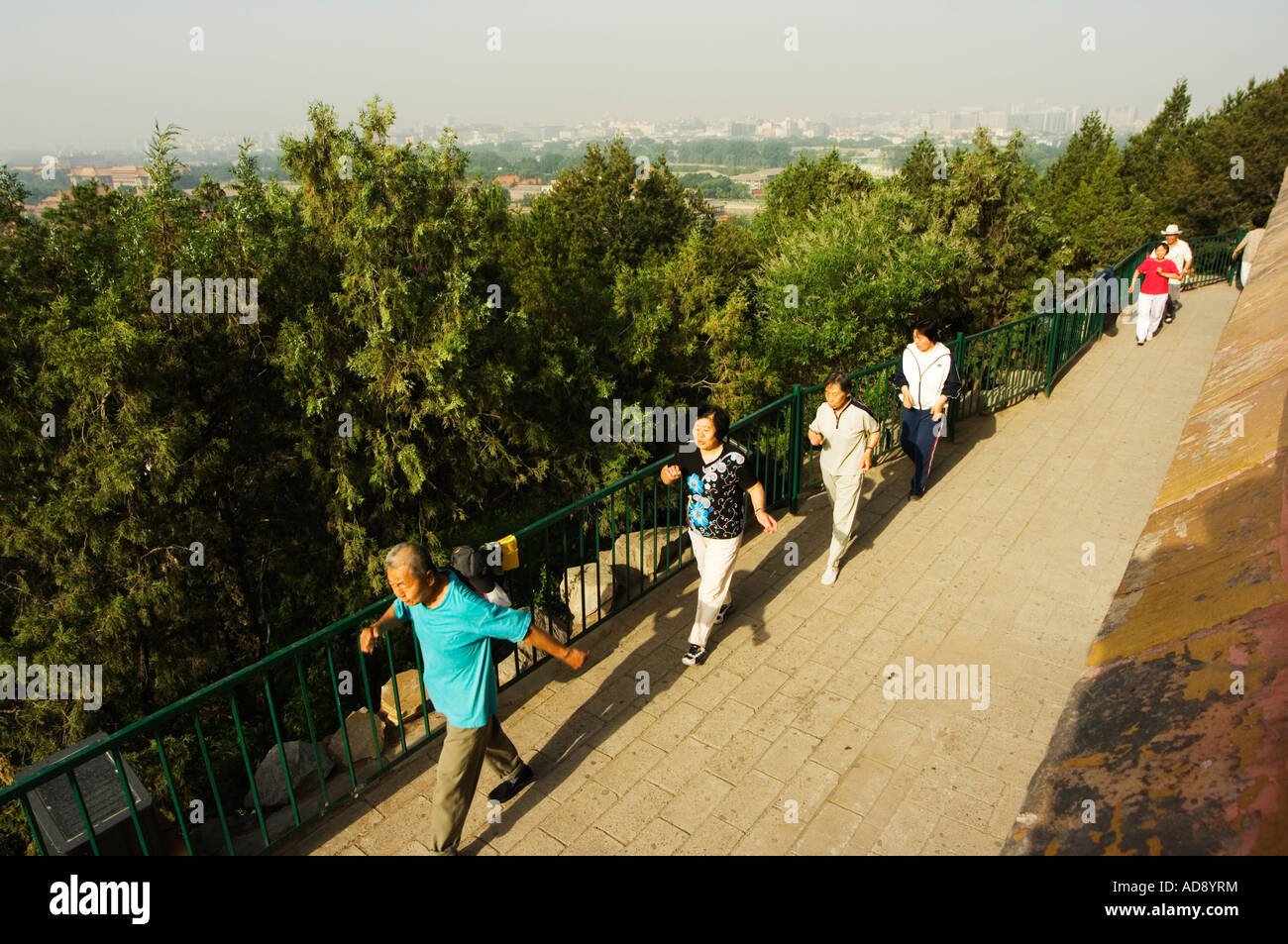 Early morning exercise at Jingshan Park Beijing China Stock Photo - Alamy