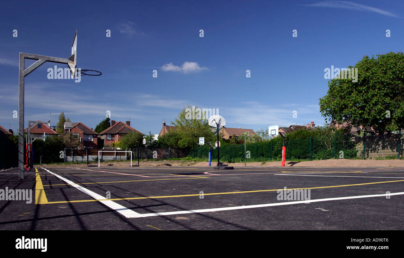 The new Mapperley Plains School playground with basketball courts Stock ...