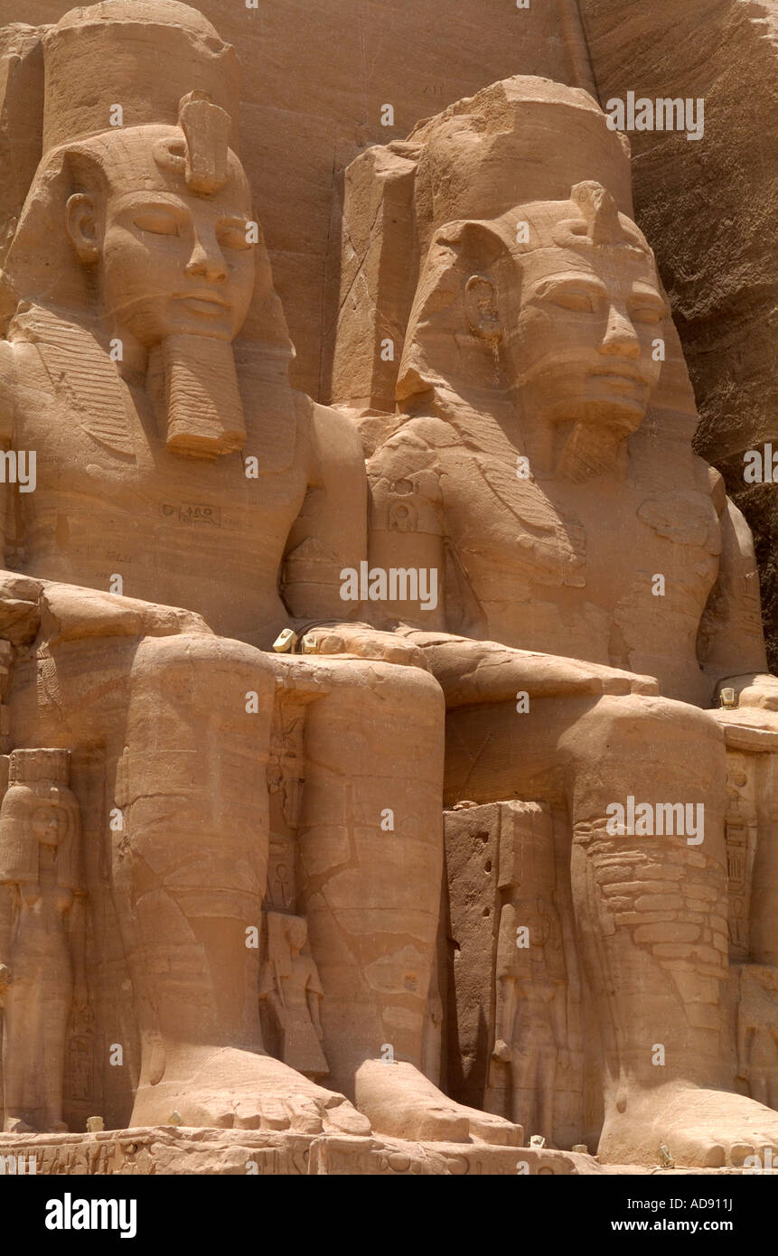 Seated Statue of Ramesses II Colossus, Abu Simbel, West Bank of Lake ...