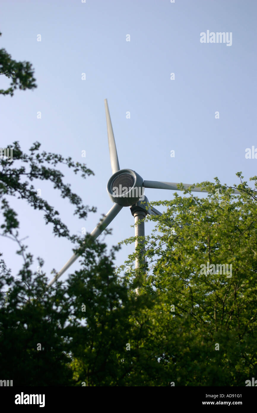 Mapperley Plains School the blades of the wind turbine Stock Photo - Alamy