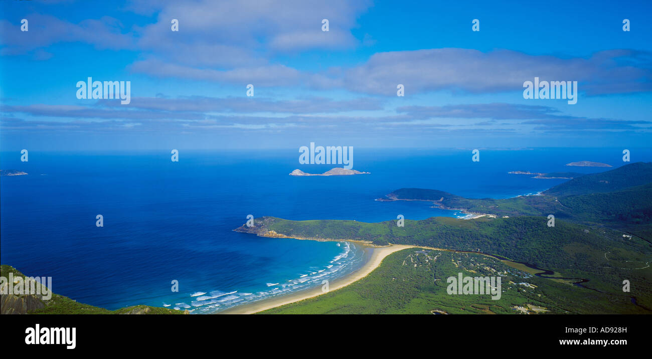 View from Mount Oberon over Norman Bay Wilsons Promontory National Park ...