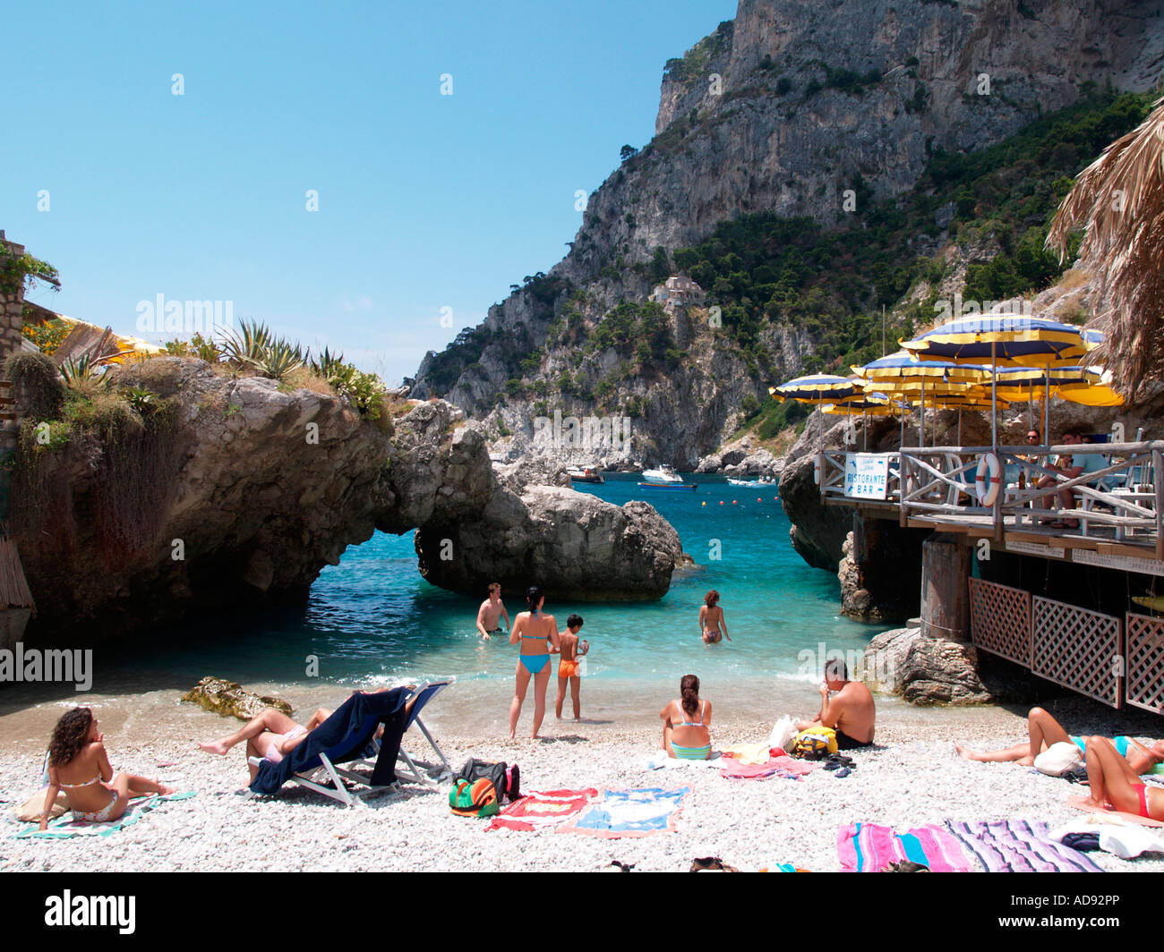 Capri beach sunbathing hi-res stock photography and images - Alamy