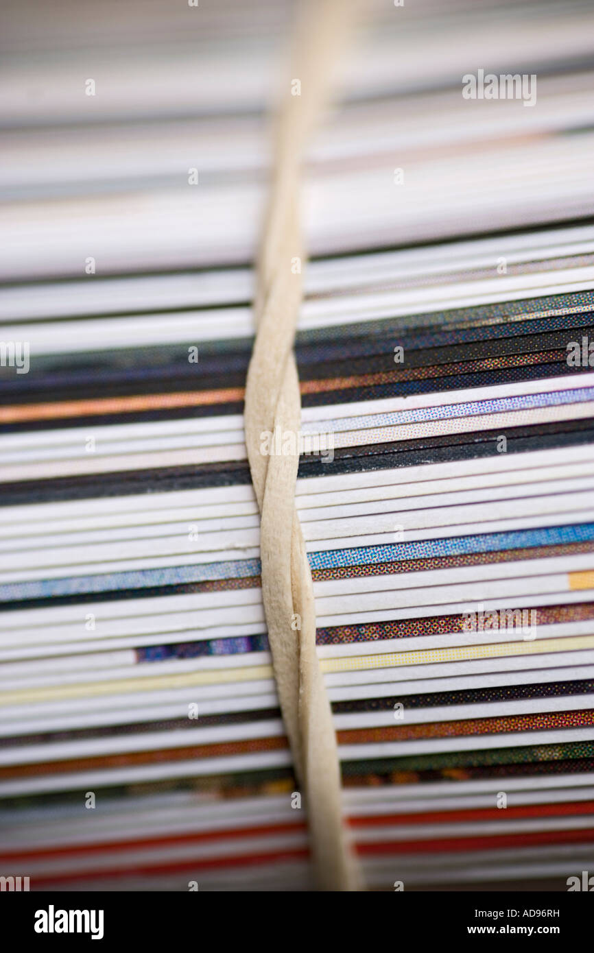 Folded Magazine with Elastic Band Stock Photo - Alamy