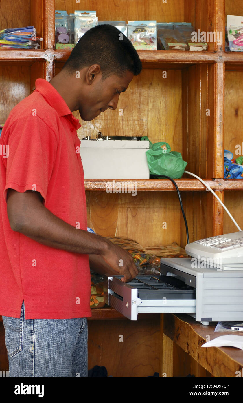 cashier billing with the cashier machine Stock Photo - Alamy