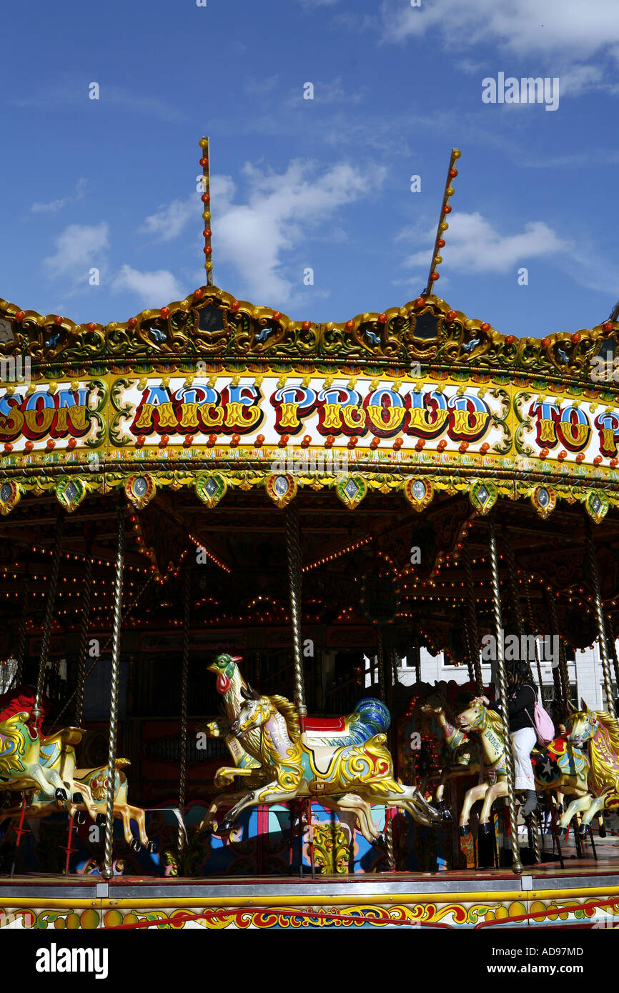Victoria Square in Birmingham Showing the fairground carousel in action ...