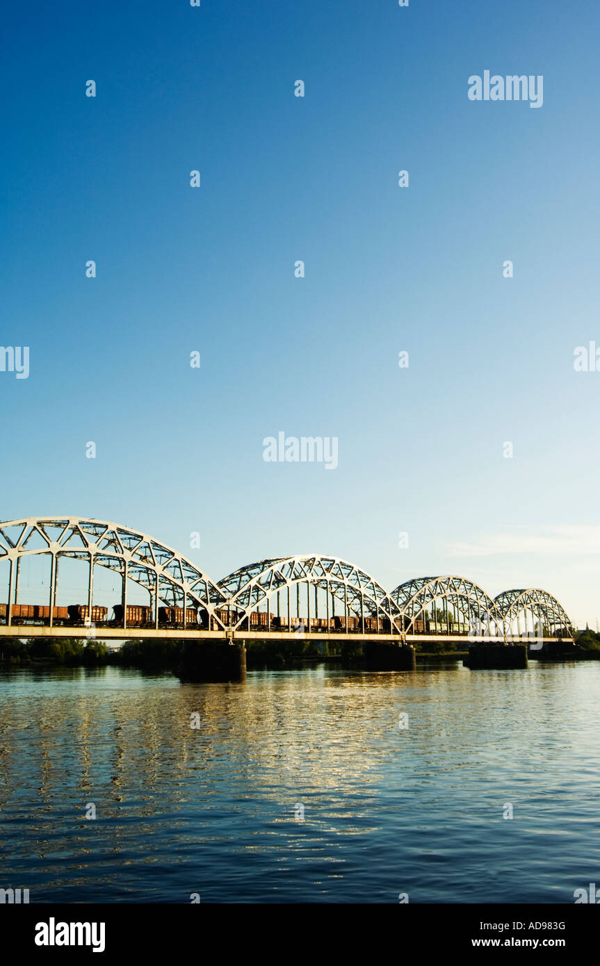 The Baltic States Latvia Riga Capital City Daugava River Steel Arches ...