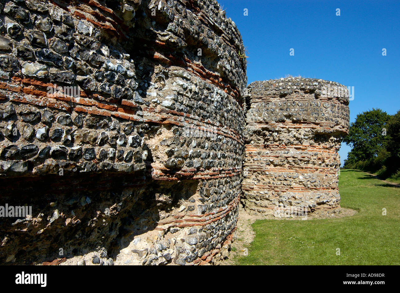 Burgh Castle Roman fortification near Great Yarmouth Norfolk Stock ...