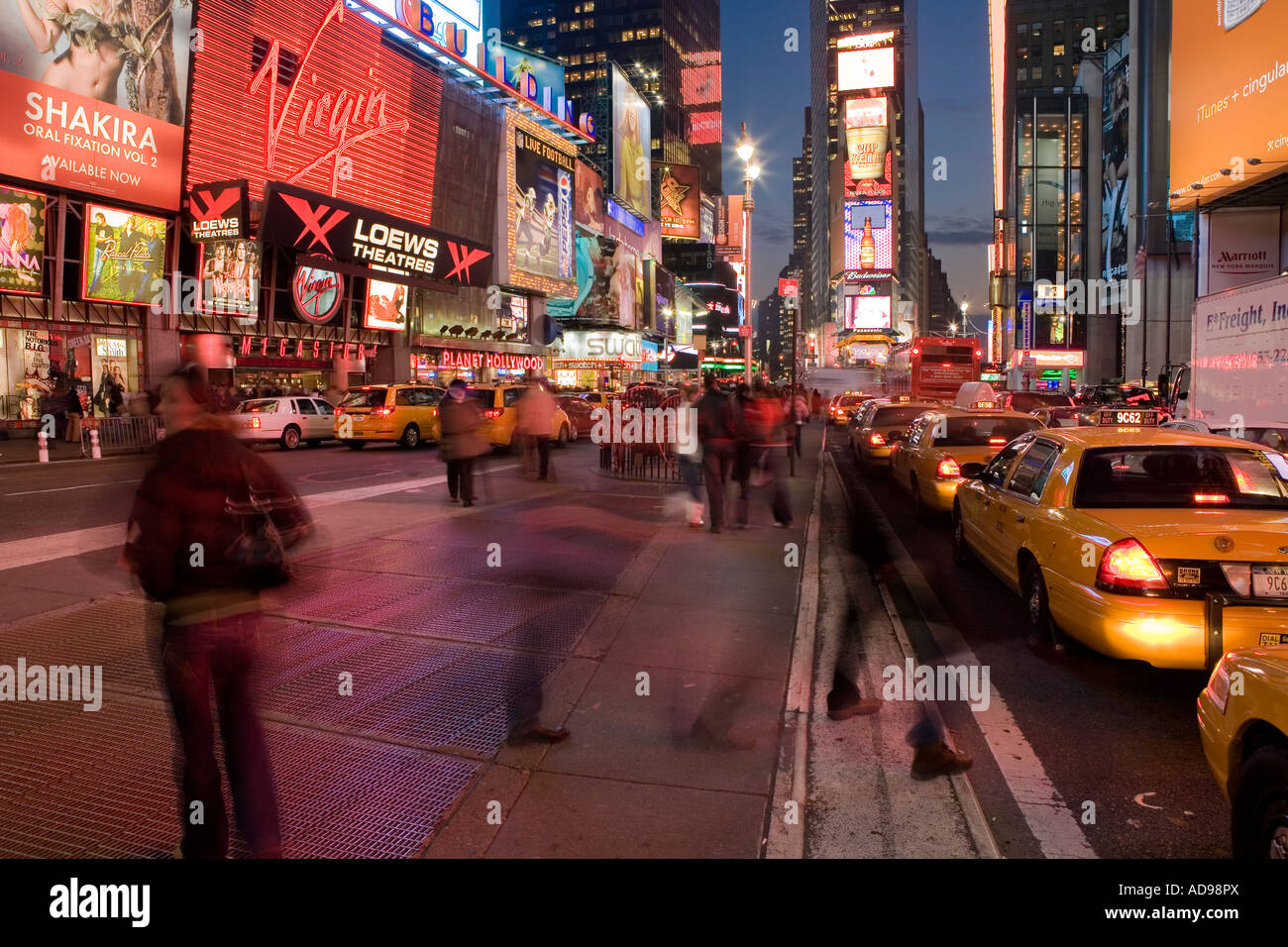 Times Square at dusk Manhattan New York City USA Stock Photo - Alamy