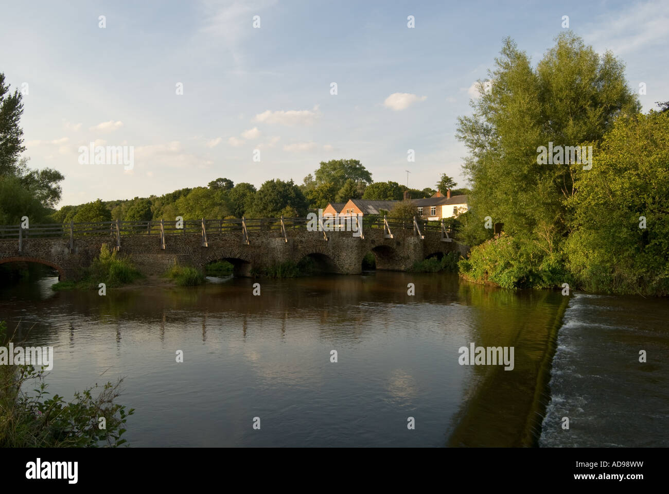 Tilford Bridge spans the River Wey at Tilford Surrey Stock Photo - Alamy