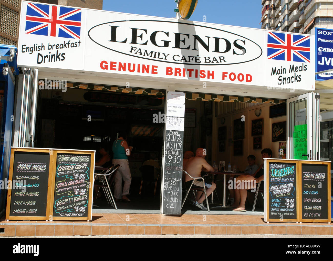 British cafe benidorm spain hi-res stock photography and images - Alamy