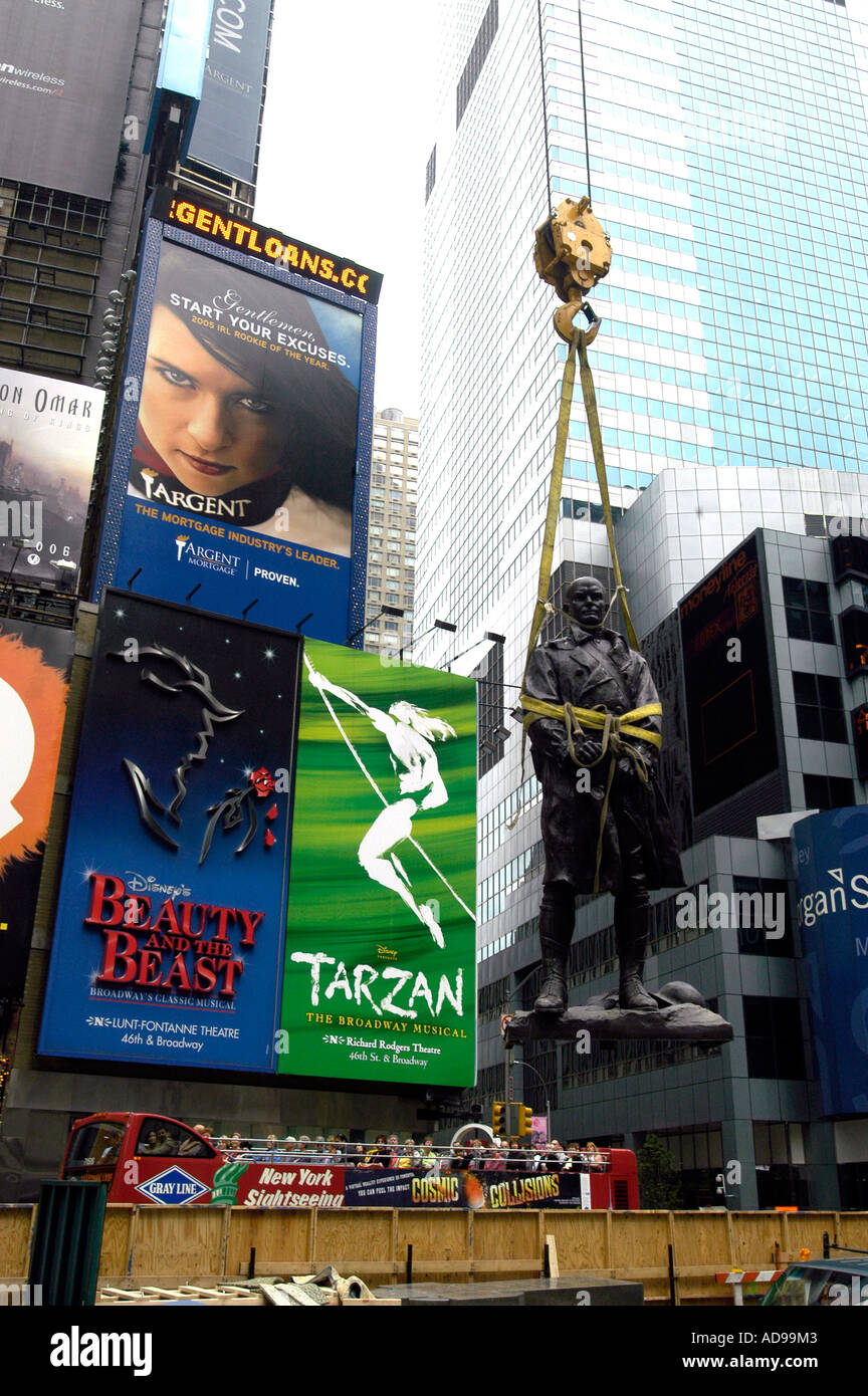 Statue of Father Duffy in Times Square removed for restoration Stock ...