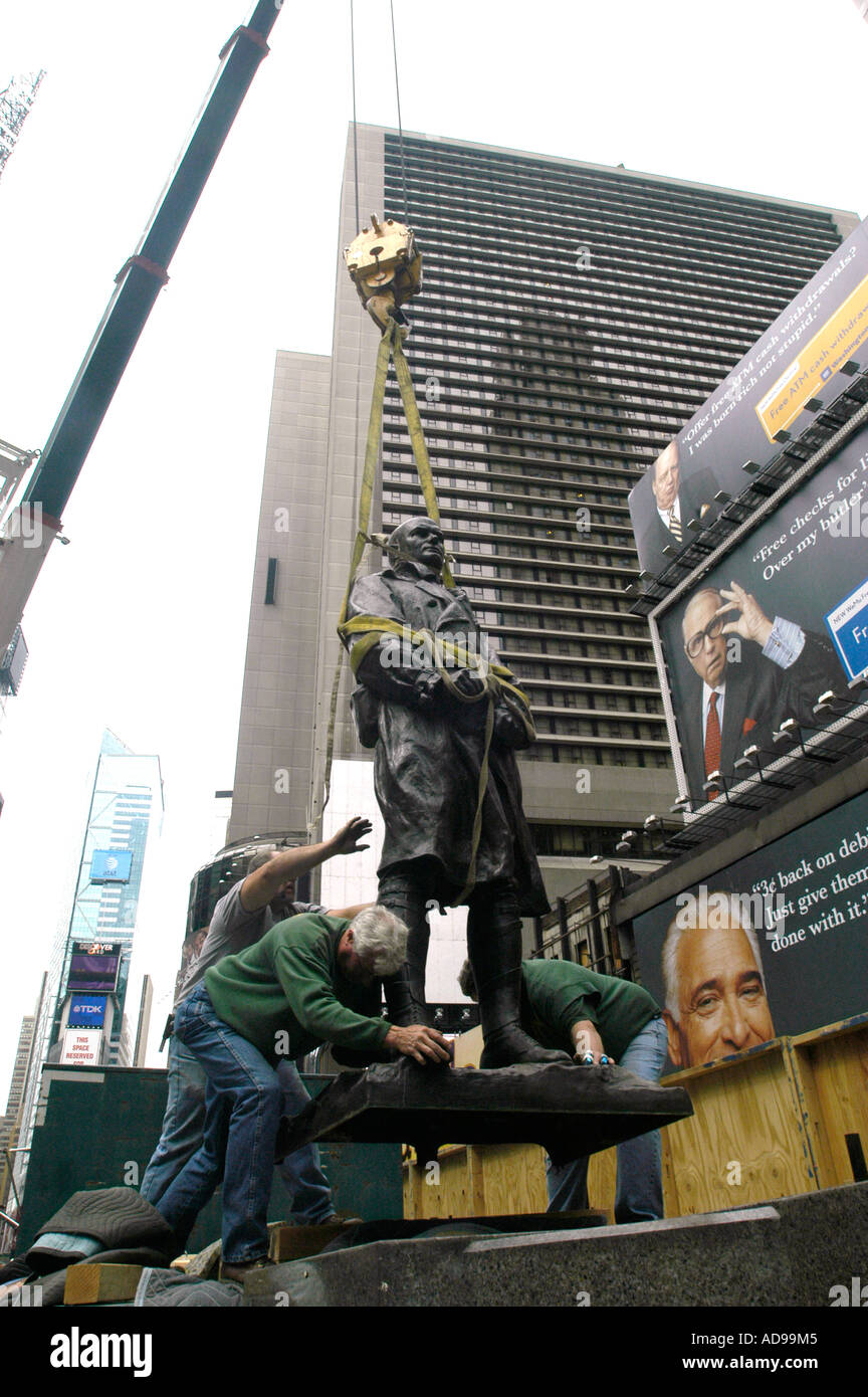 Statue of Father Duffy in Times Square removed for restoration Stock ...