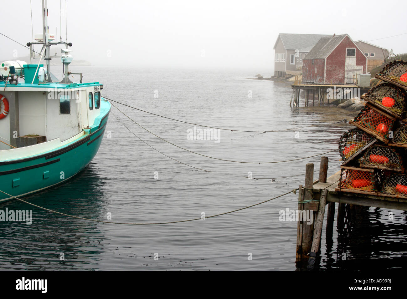 stacks of Lobster Traps at Indian Harbour, Lighthouse Route, Nova ...
