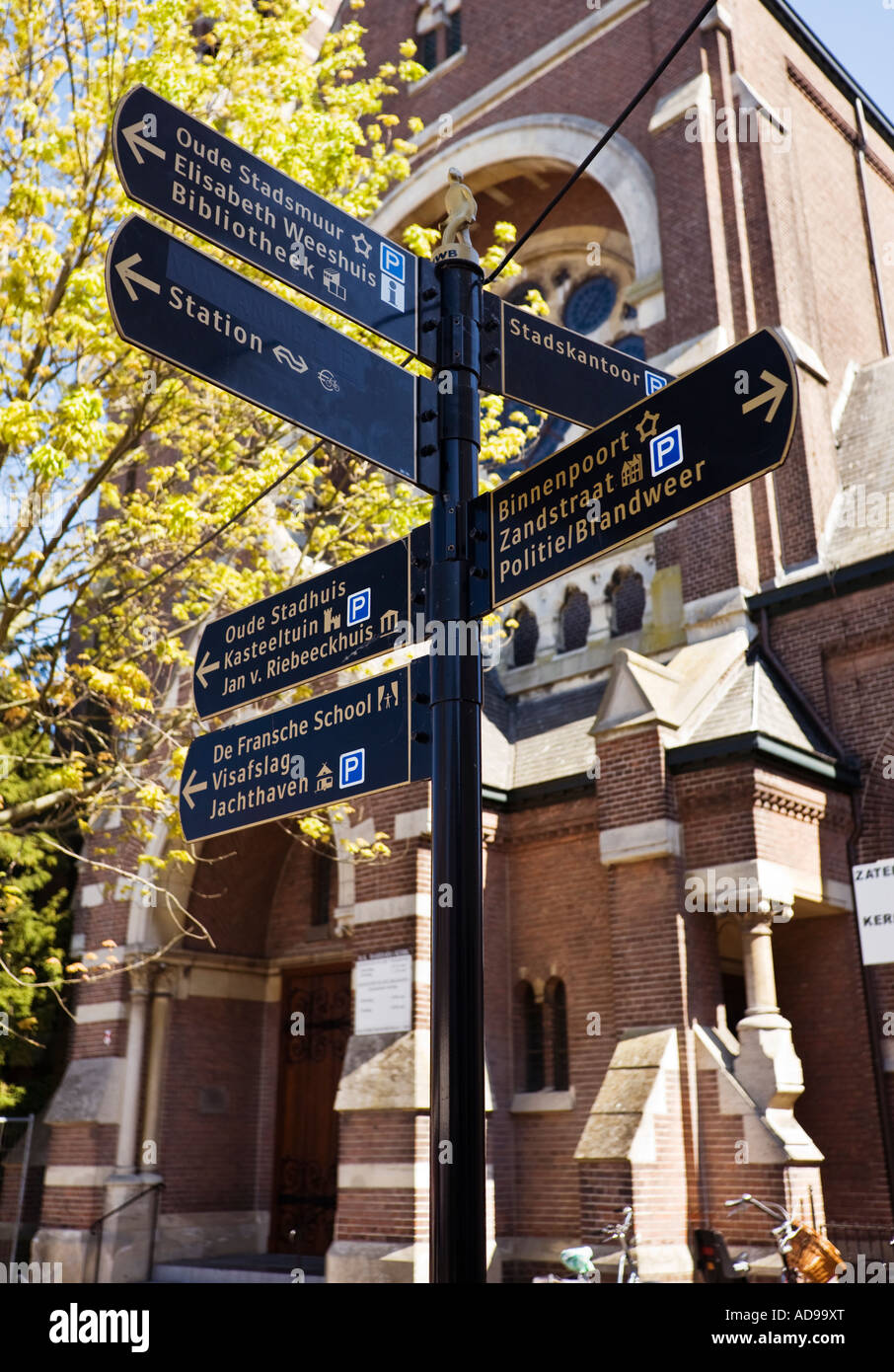 Tourist information sign post in Culemborg The Netherlands Europe Stock ...