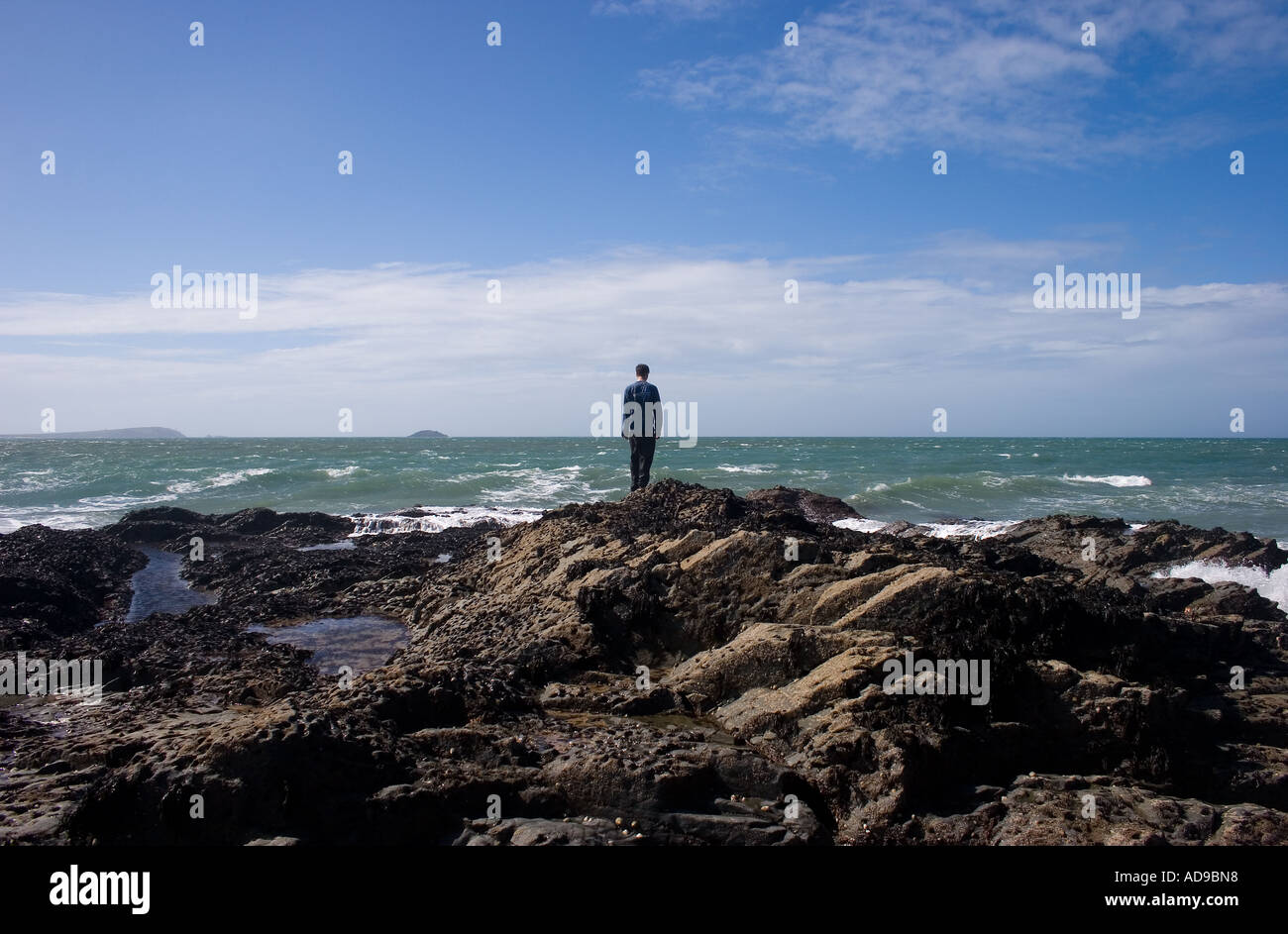 Lone person in sea hi-res stock photography and images - Alamy