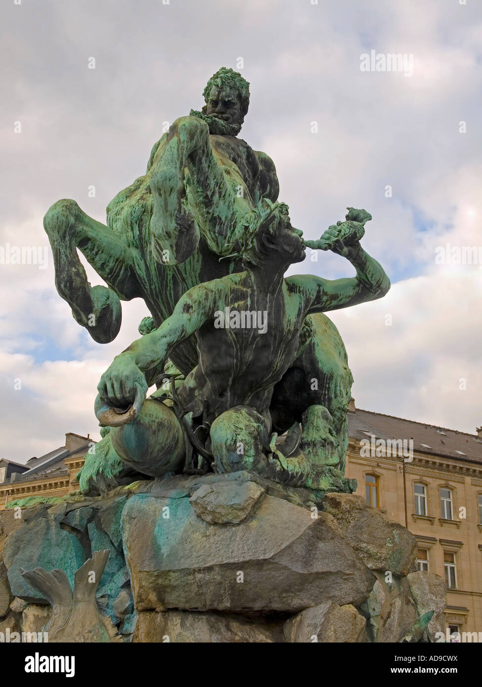 Centaur fountain from sculptor Rudolf Maison on place in front of the ...