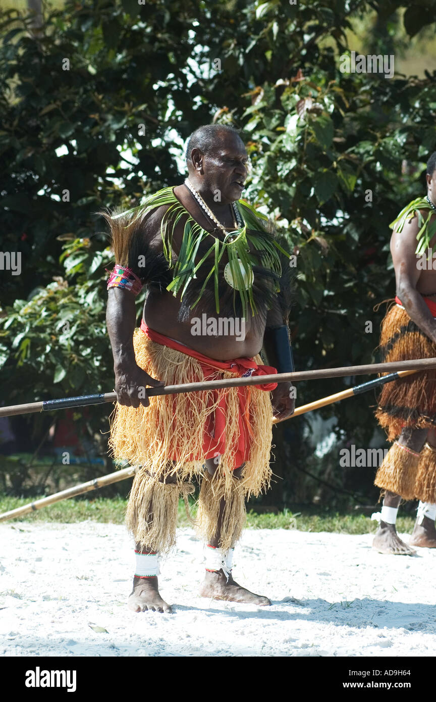 Traditional elder form Ti Torres strait islands in spear dance ...