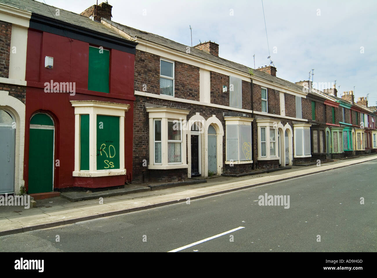 Housing in Royston Street Edge Hill district of Liverpool Merseyside ...