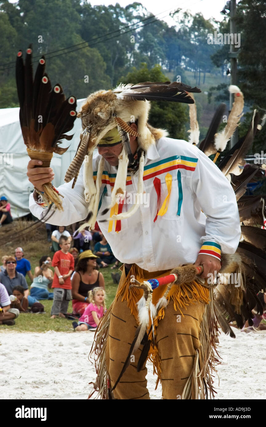 American Indians dancing at first persons festival Queensland Australia ...