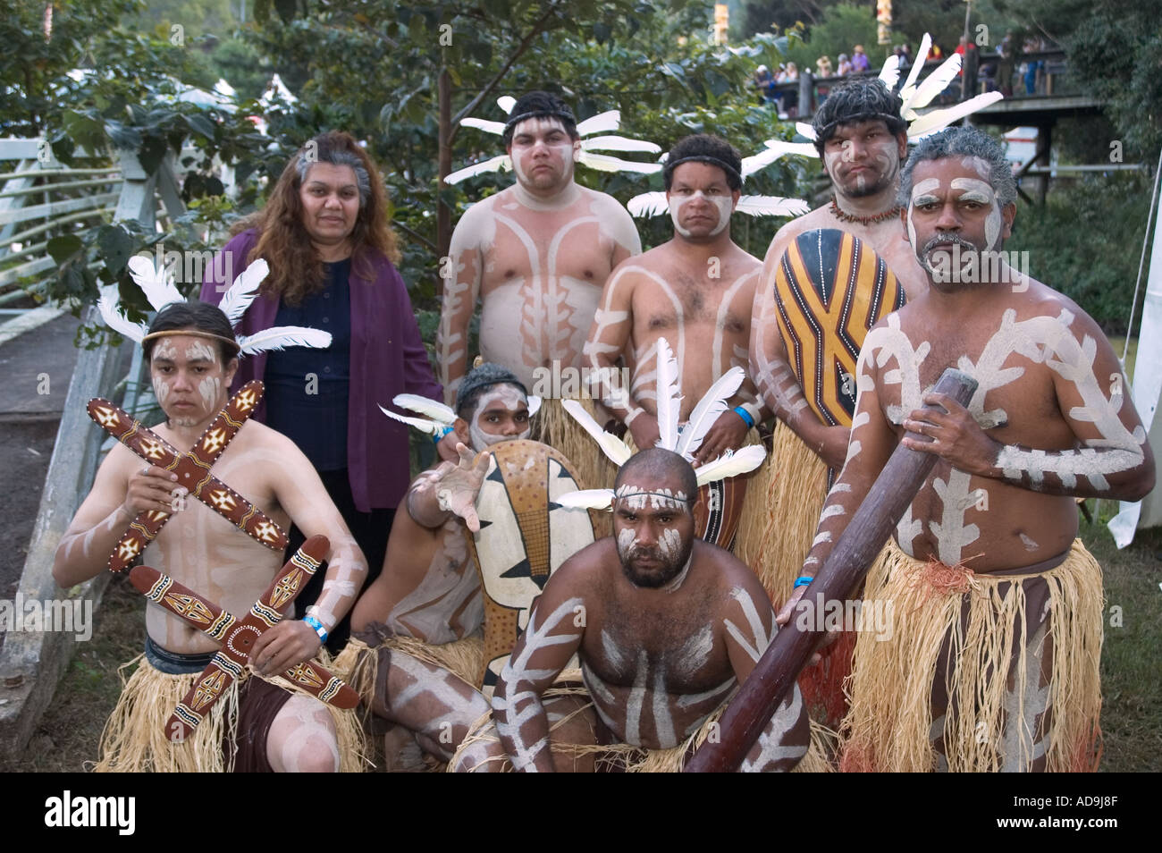 Aboriginal dance troop first person festival Queensland Australia Stock ...
