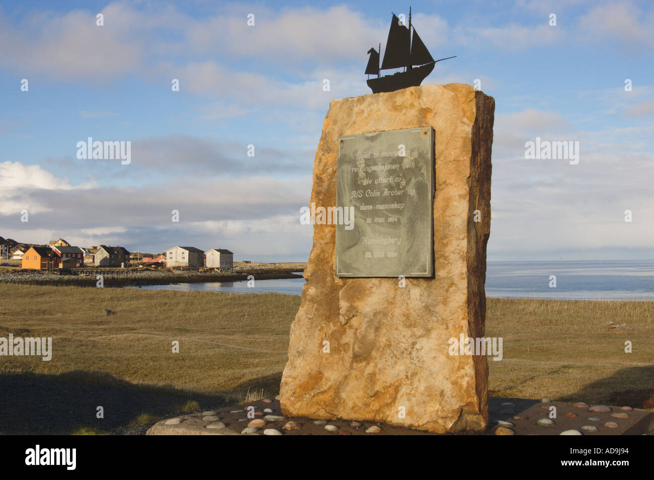 Memorial stone Hamningberg Finnmark Stock Photo - Alamy