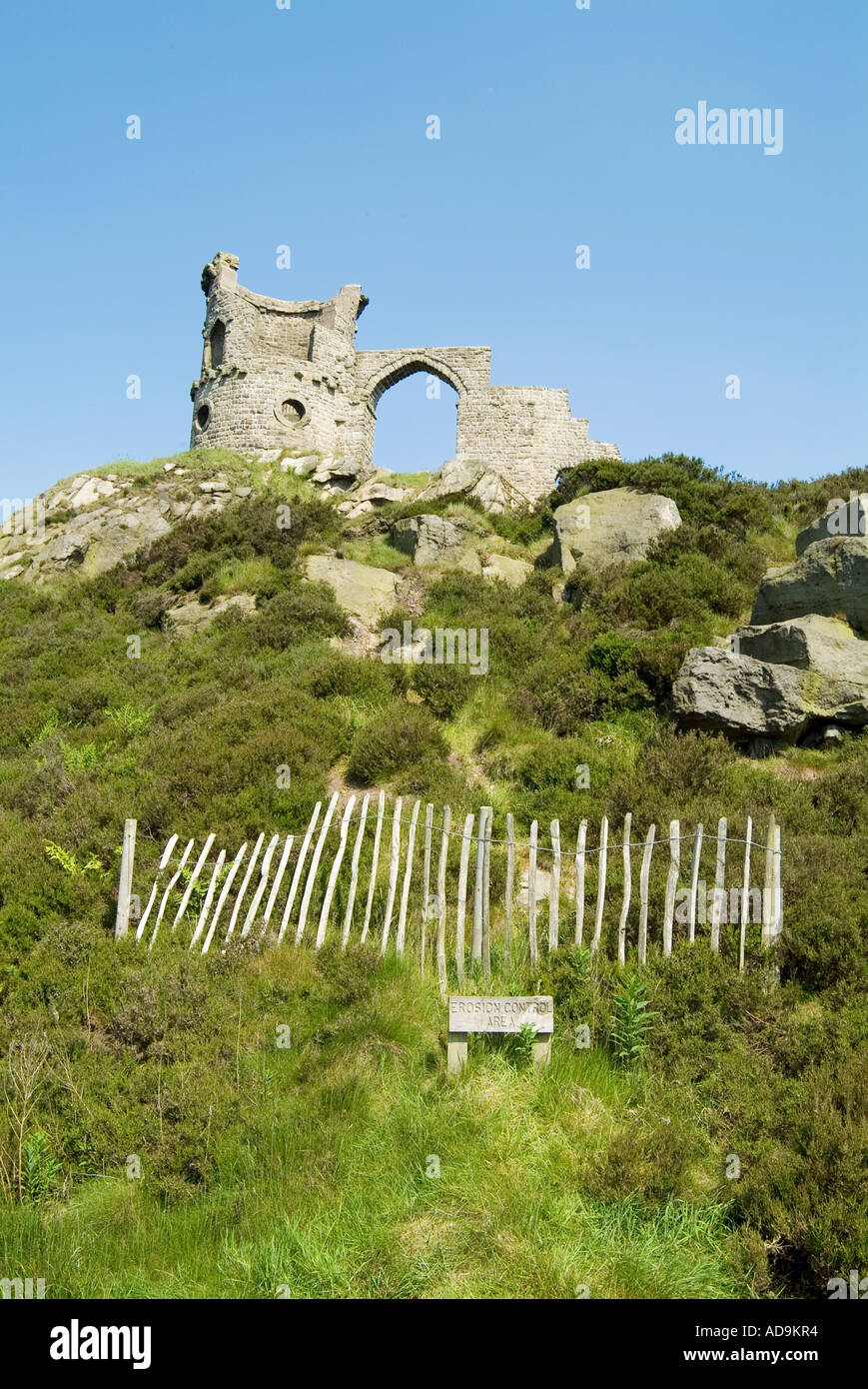 Tourist attraction and Victorian Folly on Mow Cop which straddles the ...