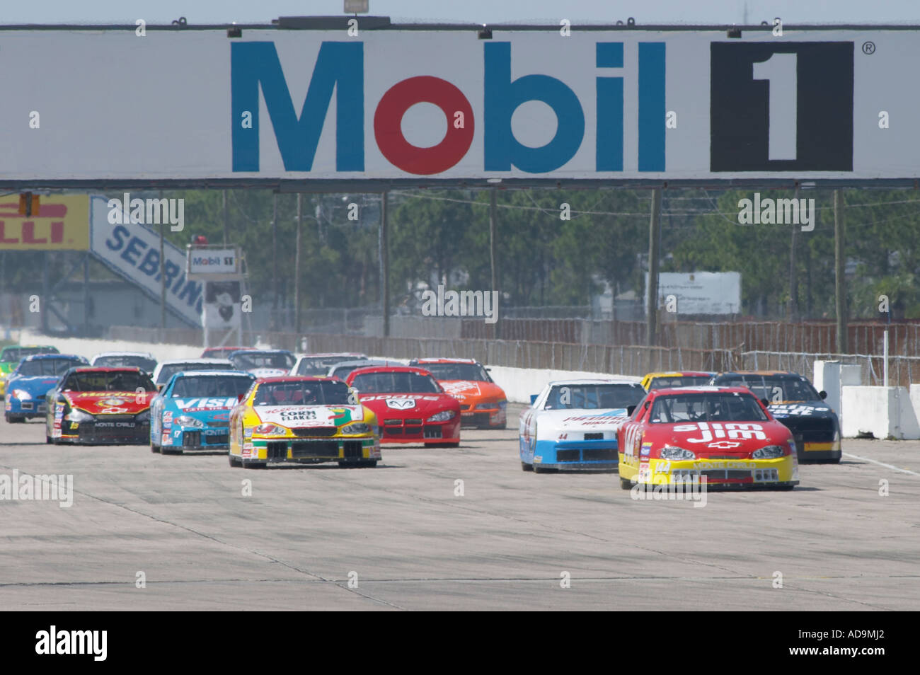 Historic nascar stock cars at Sebring International Raceway in Sebring ...