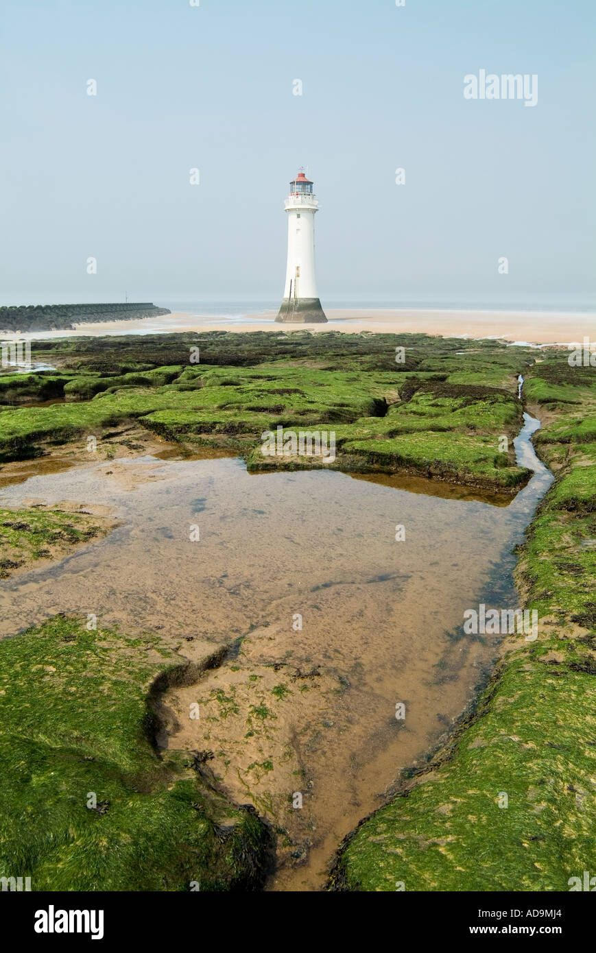 New Brighton Lighthouse built on Perch Rock at the mouth of the River ...